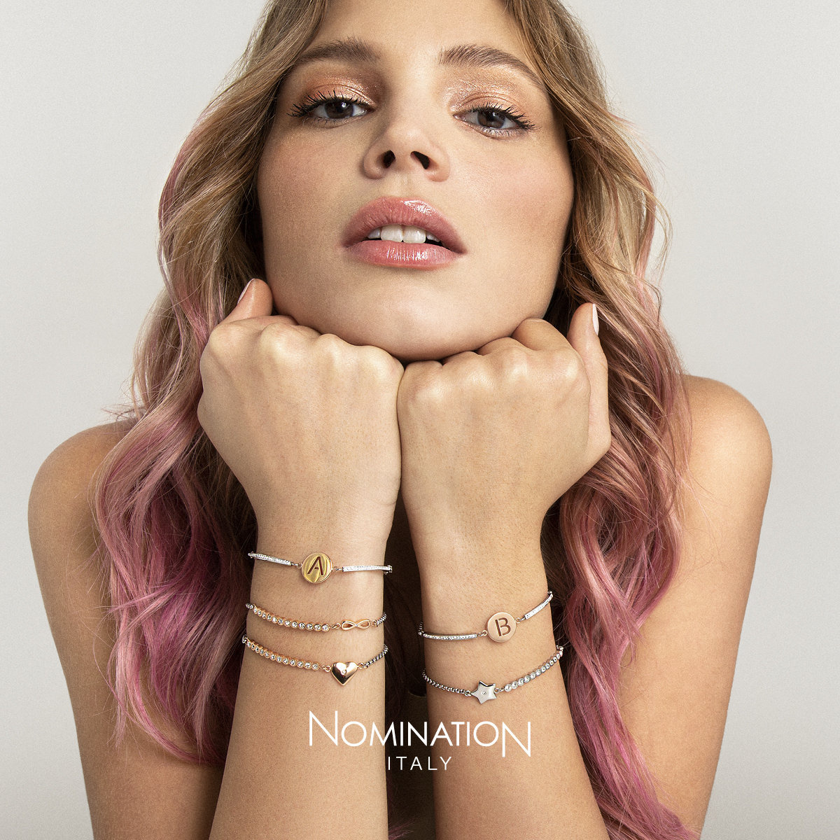 Bransoletka MILLELUCI litera A róż NOMINATION | NOMINATION BIŻUTERIA \ BRANSOLETKI \ Bransoletki ...