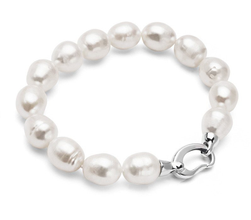 Bransoletka perły hodowlane owal srebro | KOLEKCJE \ Perły BRANSOLETKI ...